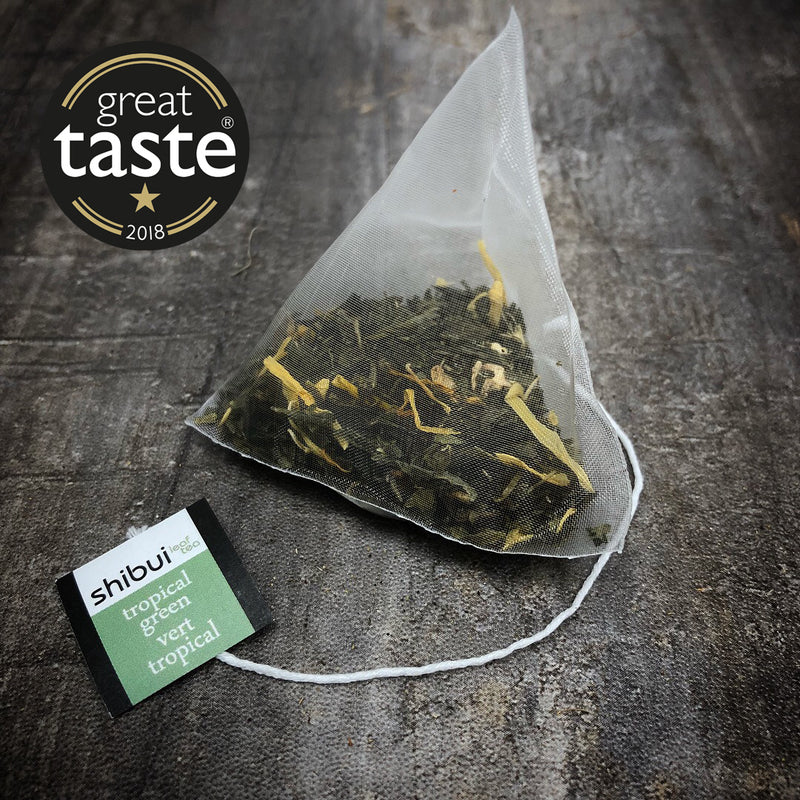 Tropical Green - Green Tea - Whole Leaf Pyramid Bags - Shibui Tea